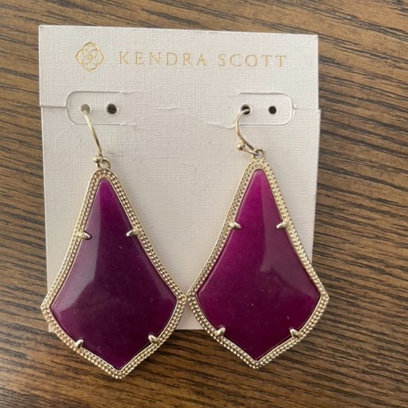 Jewelry | New Kendra Scott Alex Gold Drop Earrings In Maroon Jade ...